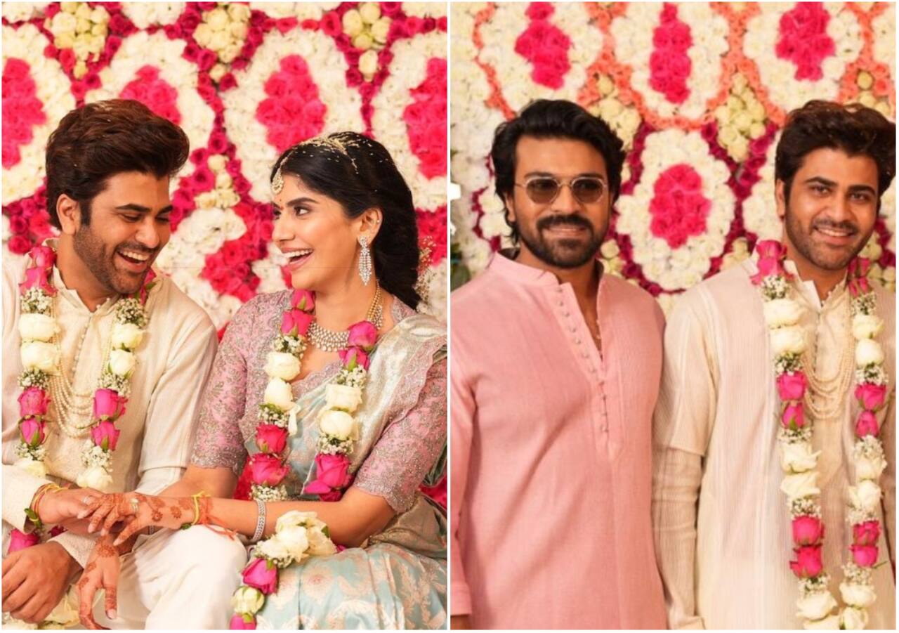 Ram Charan and Nagarjuna spotted at Sharwanand and rashita Engagement ...