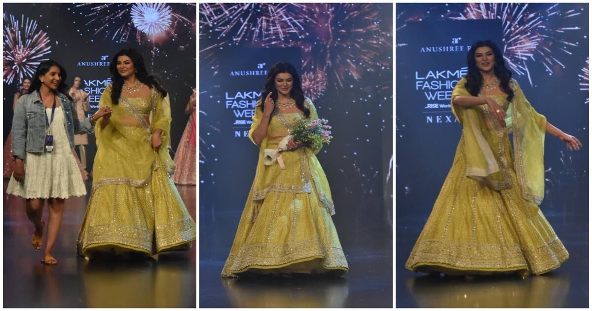 Sushmita Sen walks on ramp at Lakme Fashion week post heart surgery ...