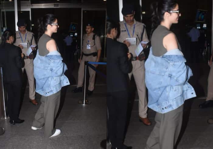 Katrina Kaif pulls an off-shoulder jacket for airport look; netizens do ...