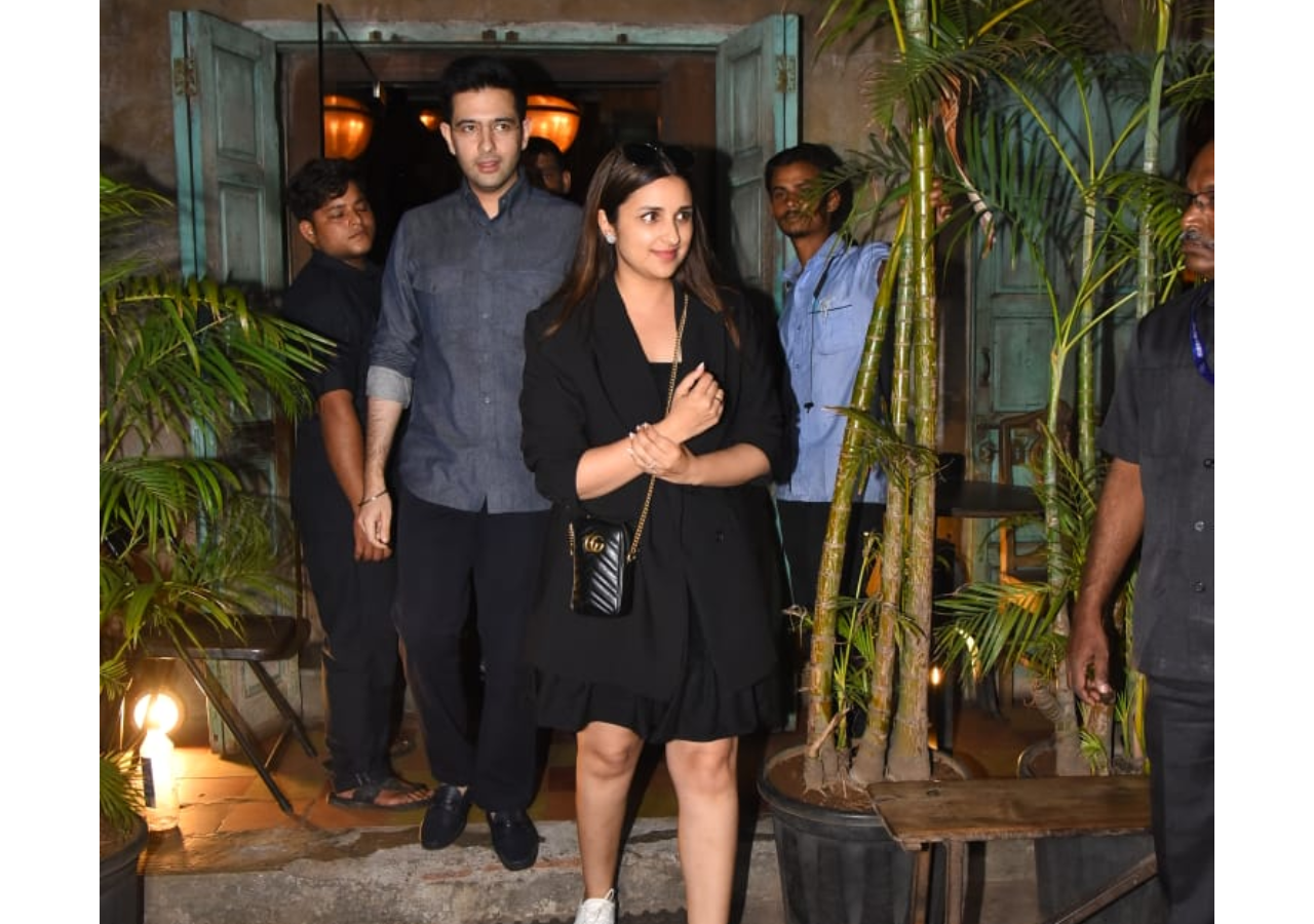 Parineeti Chopra flaunts an engagement ring at her dinner date with alleged beau Raghav Chadha ...