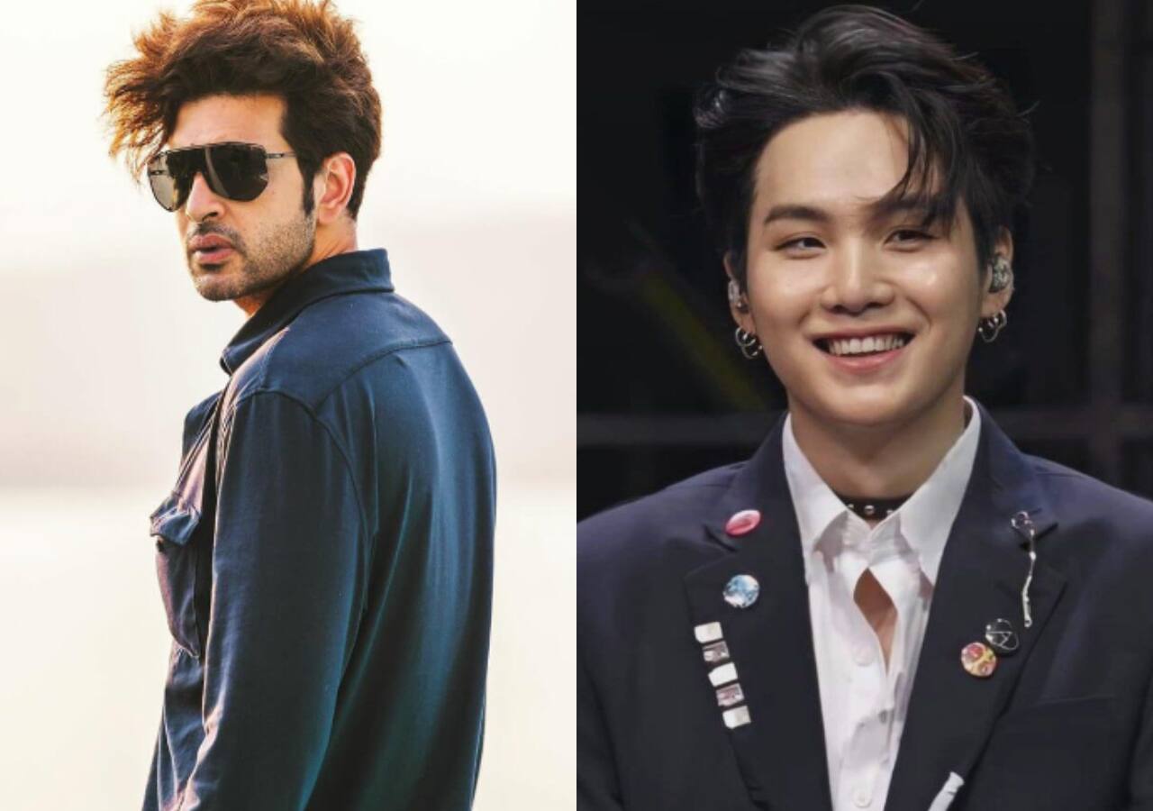 Did Karan Kundrra recreate BTS rapper SUGA's spandex trench coat look ...