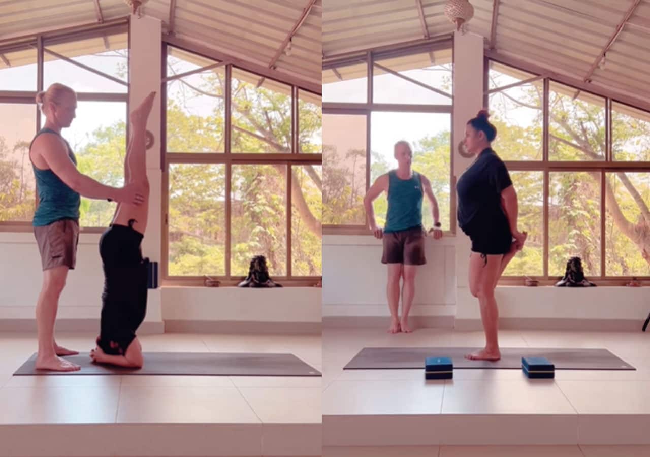 Aashka Goradia does a head stand in pregnancy second trimester; leaves fans concerned [Watch video]