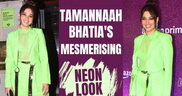 Tamannaah Bhatia slays in neon at the screening of Jee Karda, watch ...