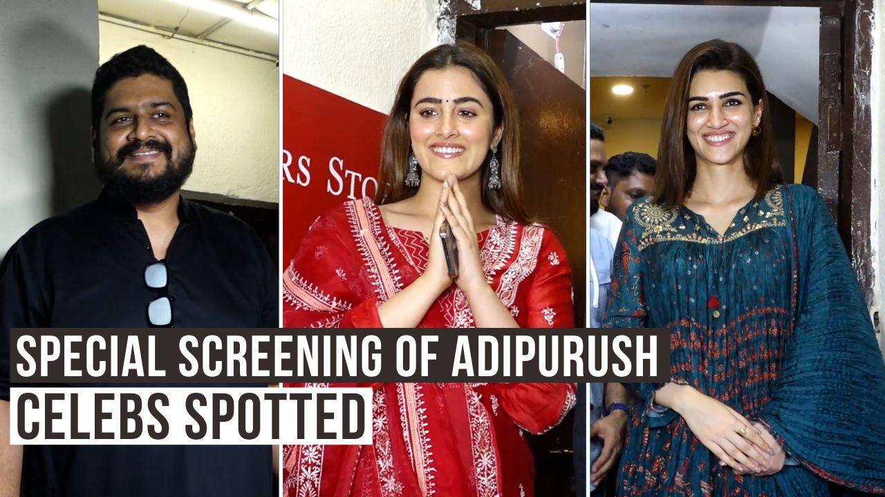 Adipurush: Prabhas, Kriti Sanon attend special screening, fans chant ... Adipurush: Prabhas, Kriti Sanon attend special screening, fans chant ...