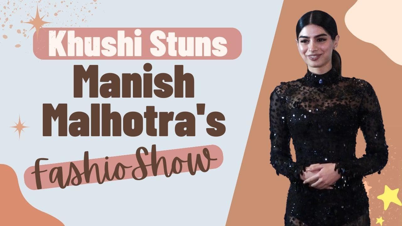 Khushi Kapoor dazzles in a black netted gown at Manish Malhotra's star ...