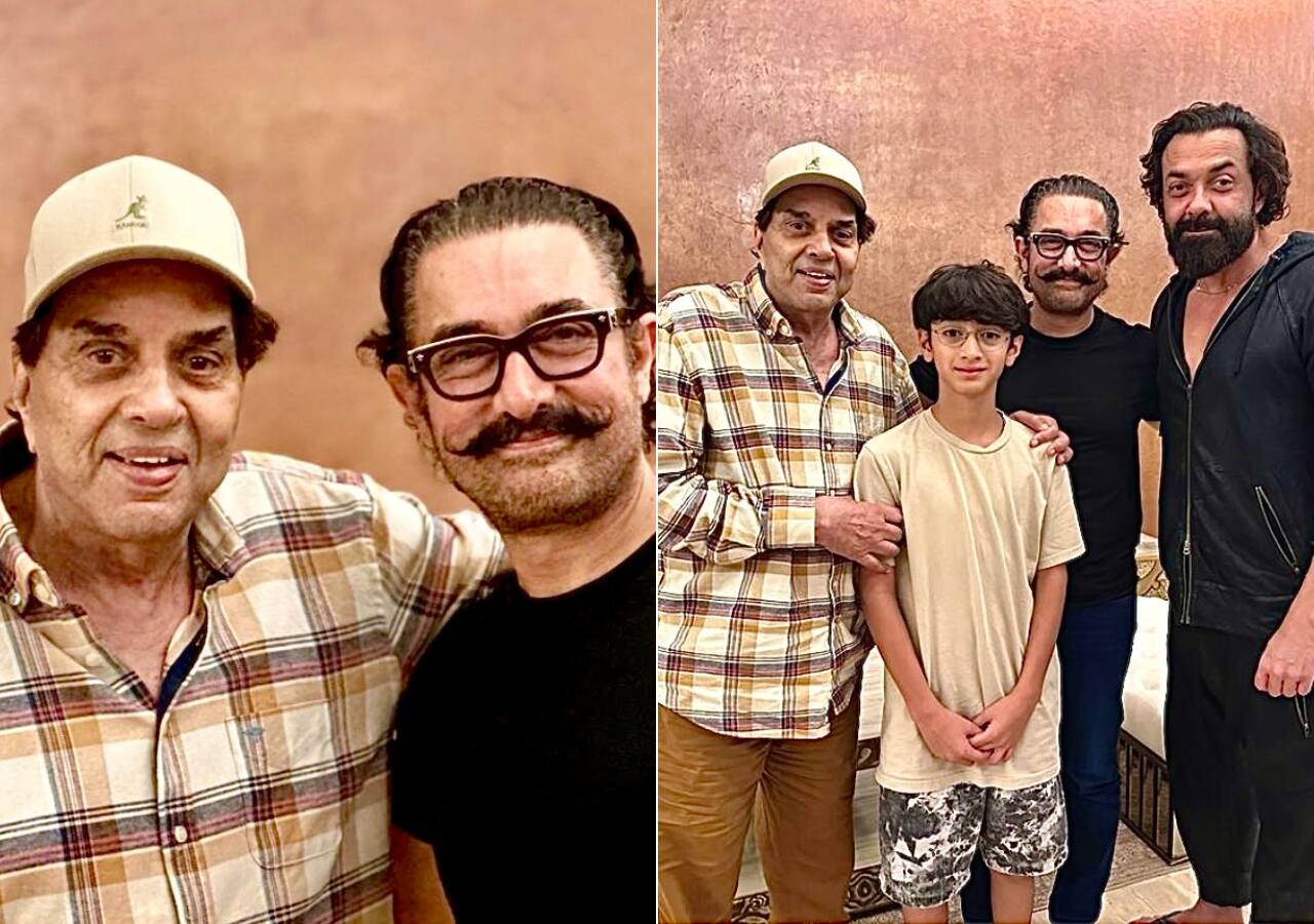 Aamir Khan seen with Dharmendra and Bobby Deol, son Azad's cuteness won ...
