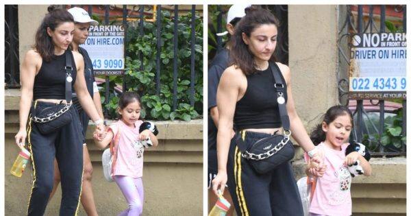 संडे मॉर्निंग मम्मी संग मस्ती करने निकलीं तैमूर की बहन Inaaya Naumi ...