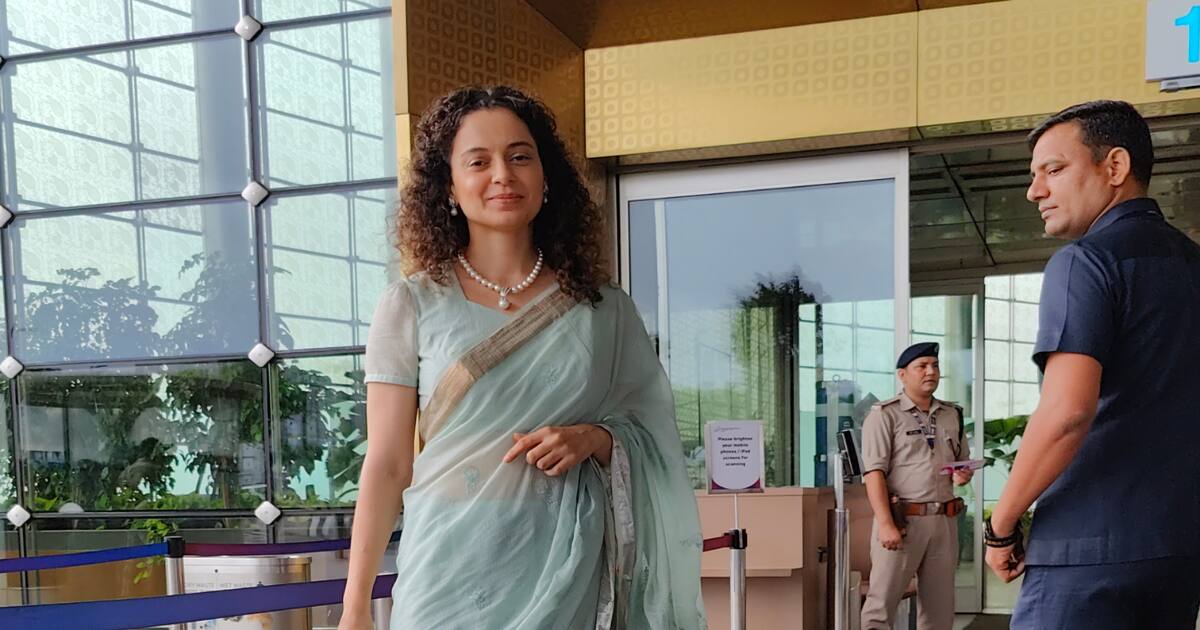 Kangana Ranaut looks ethereal in a pastel saree and you can't take eyes ...