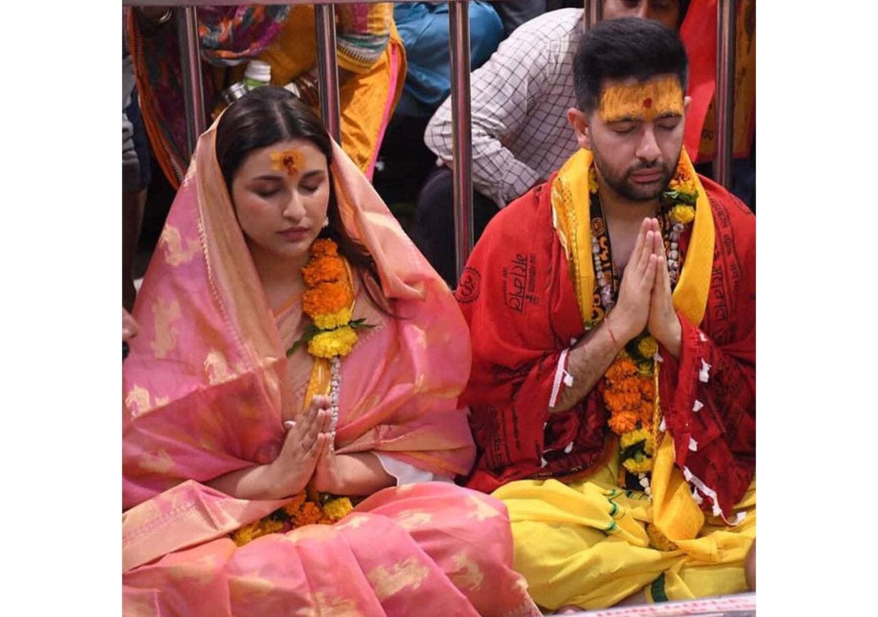 Parineeti Chopra, Raghav Chadha perform pooja at Mahakaleshwar temple ...