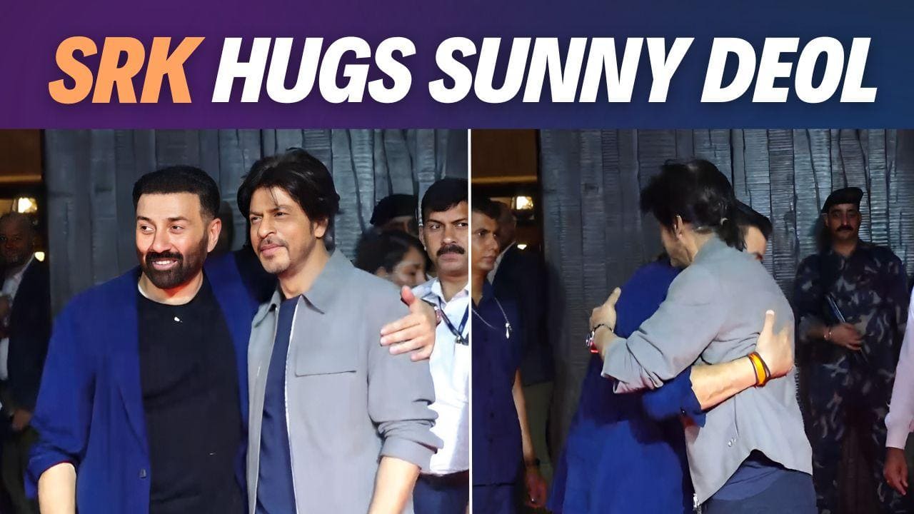 Gadar 2 bash: Shah Rukh Khan and Sunny Deol bury their old feud with heartfelt hugs [Watch Video]