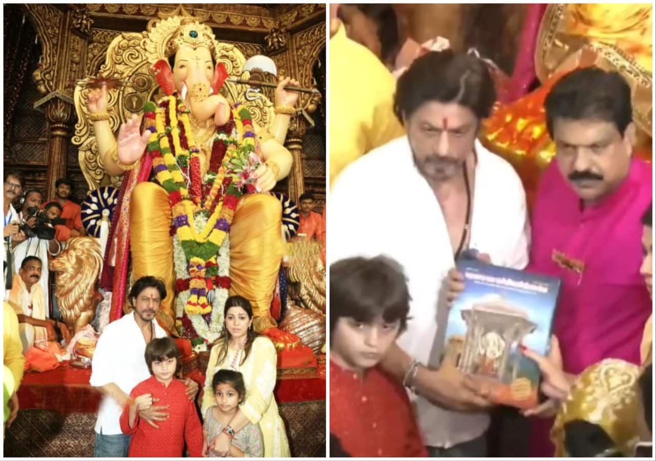 Shah Rukh Khan Take blessings From lalbaugcha raja with son AbRam Photos viral - Shah Rukh Khan ...