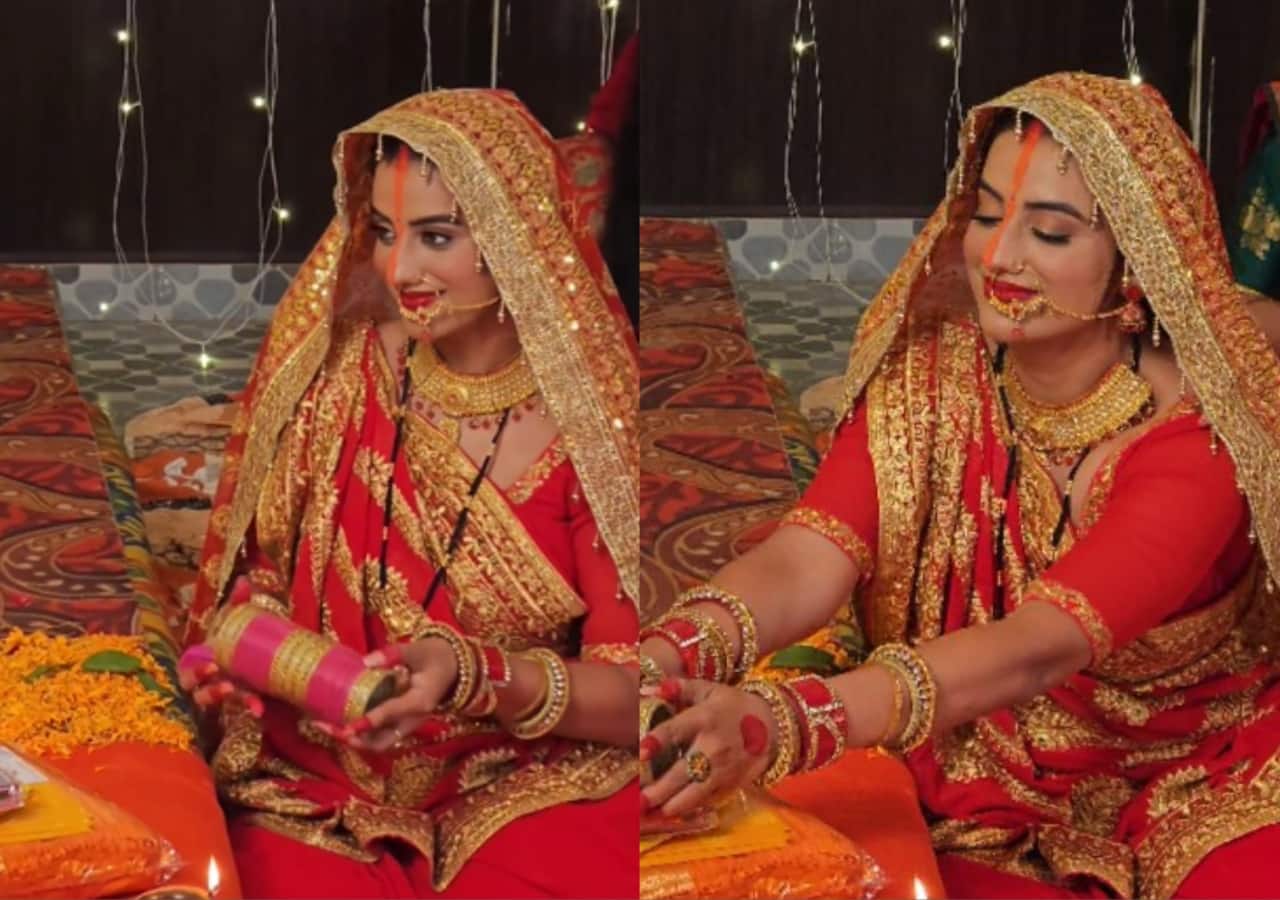 bhojpuri actress akshara singh bridal look gone viral- भोजपुरी एक्ट्रेस ...