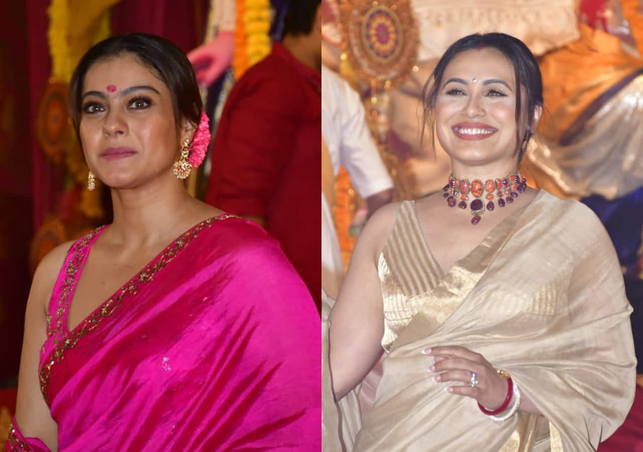 Kajol with Yug, Rani Mukerji, Tanisha Mukerji and others celebrate Durga Pujo in Mumbai [View pics]