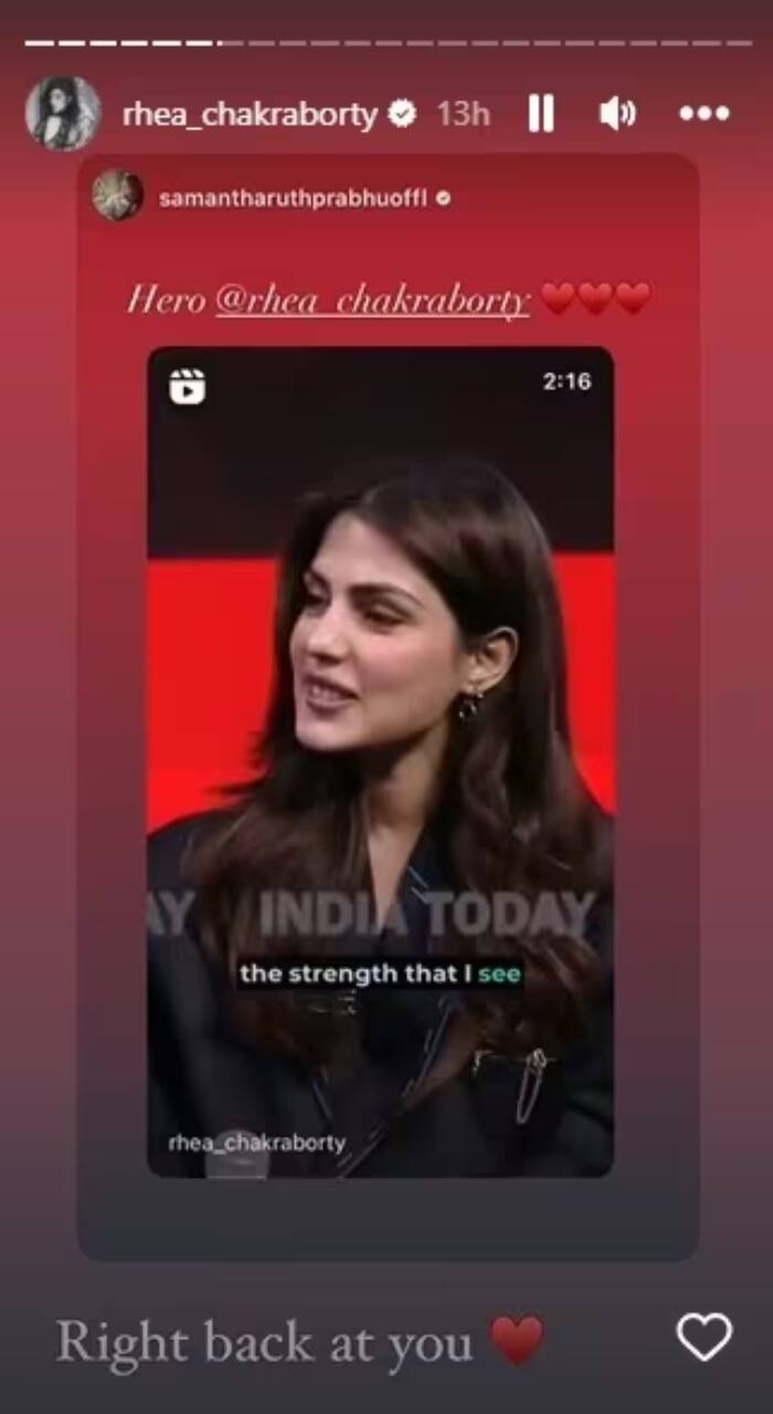 Samantha Ruth Prabhu calls Rhea Chakraborty hero on her interview post ...