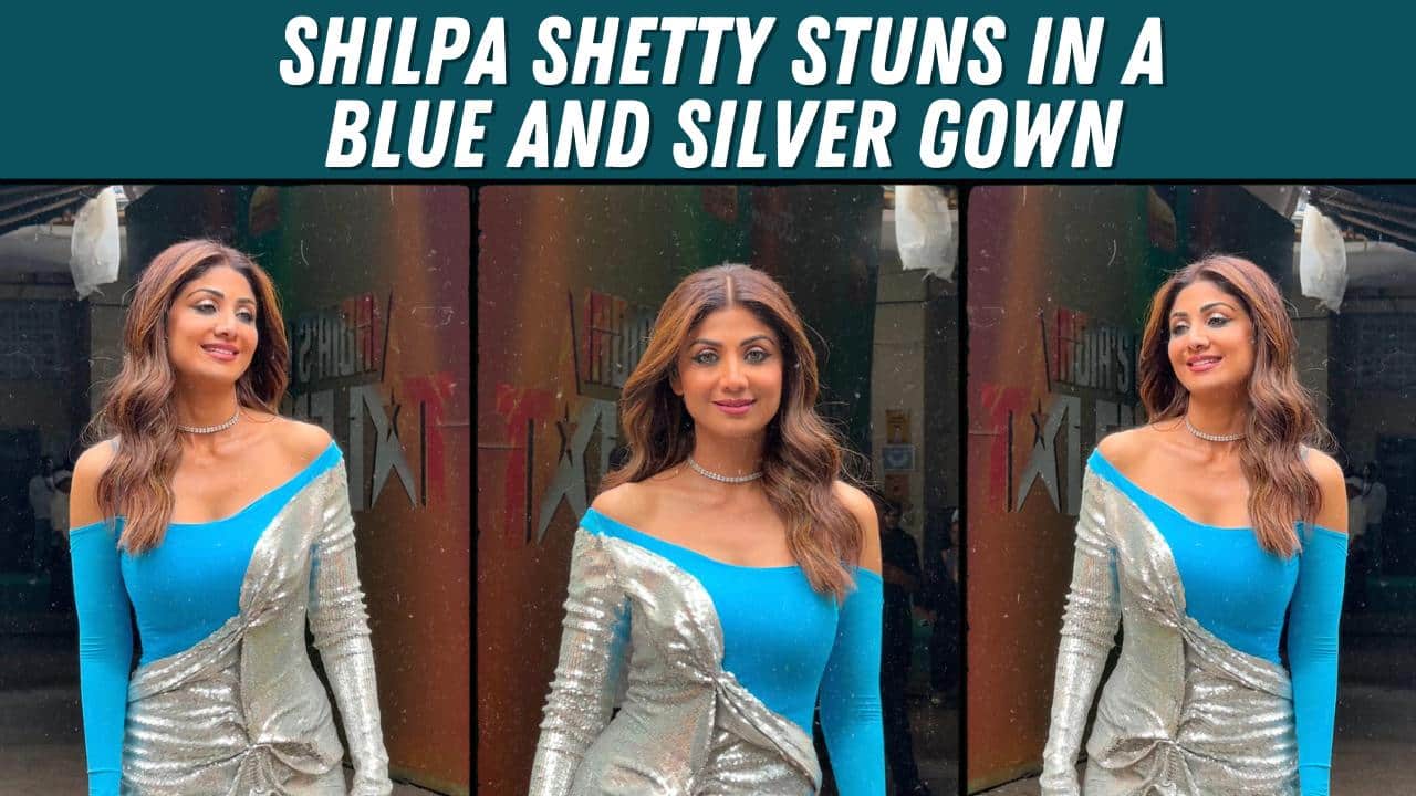 Shilpa Shetty looks stunning in blue and golden gown, snapped at India ...