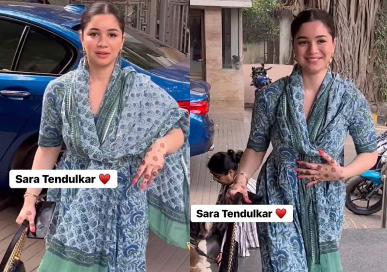 Sara Tendulkar walking around in ethenic look and she was looking just ...