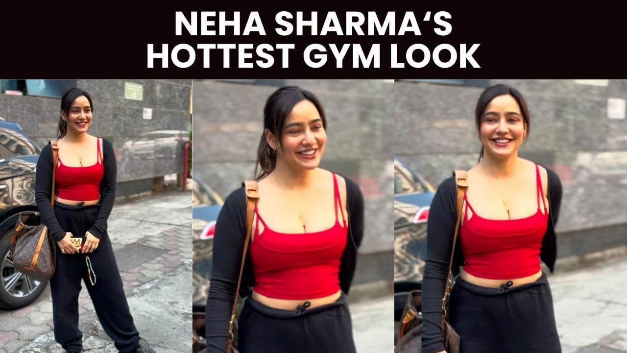 Neha Sharma flaunts her tone physique in red crop top; poses for camera