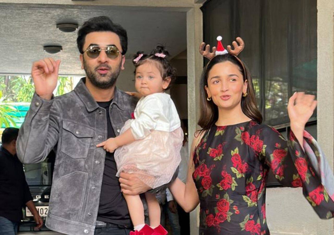 Ranbir Kapoor and Alia Bhatt with daughter Raha Kapoor arrive at Shashi ...