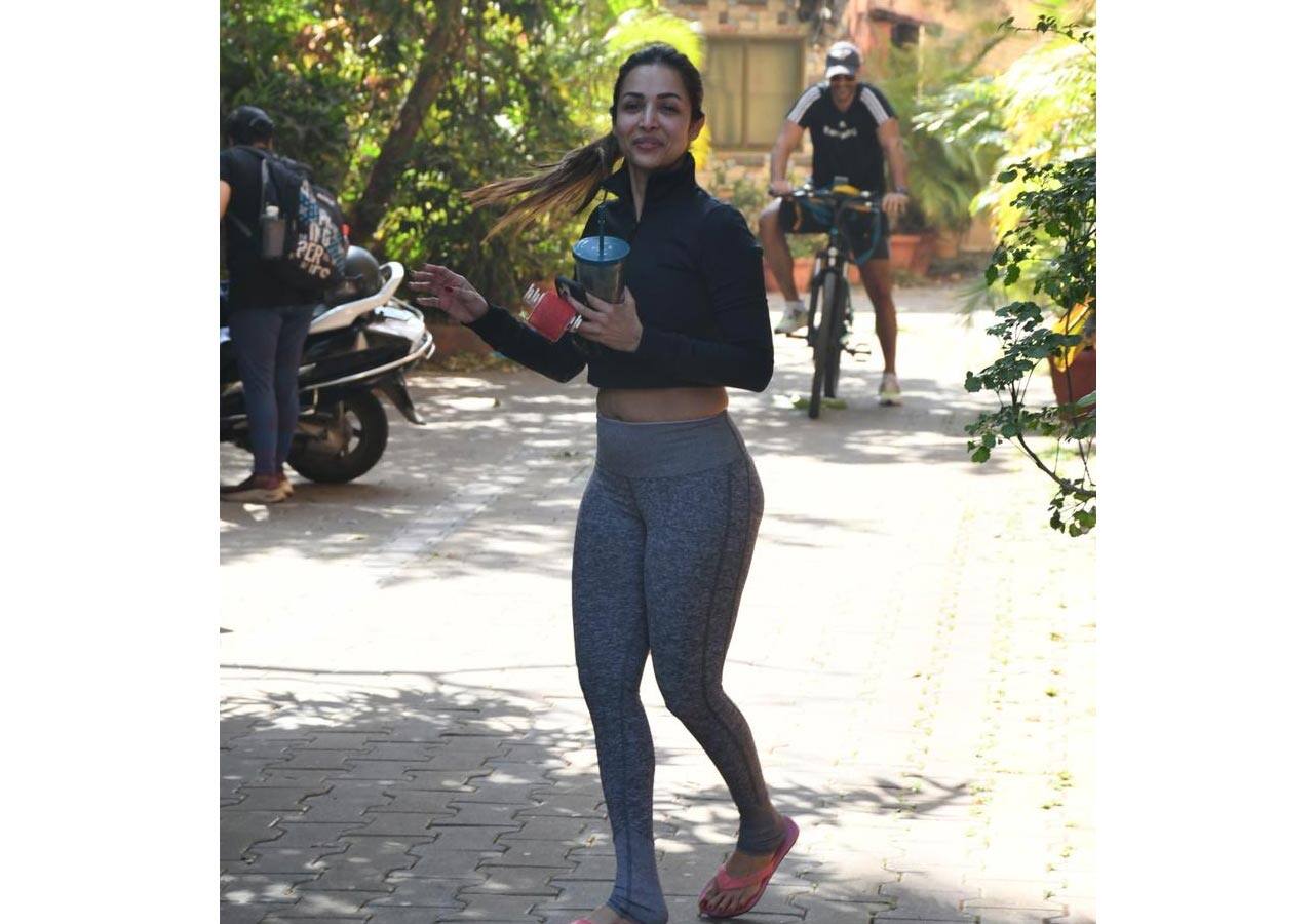 Malaika Arora oozes oomph in grey joggers and a black crop top; flaunt ...