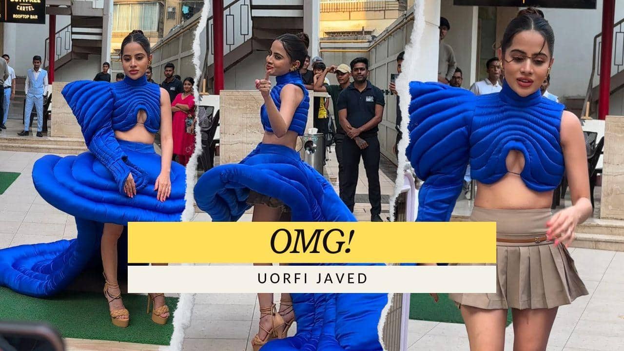 Uorfi Javed once again snapped in a most bizarre dress ever, watch video