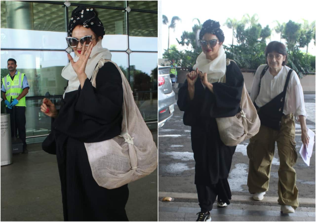 Rekha Spotted At Mumbai Airport In Style People Says looks Like Madam ...