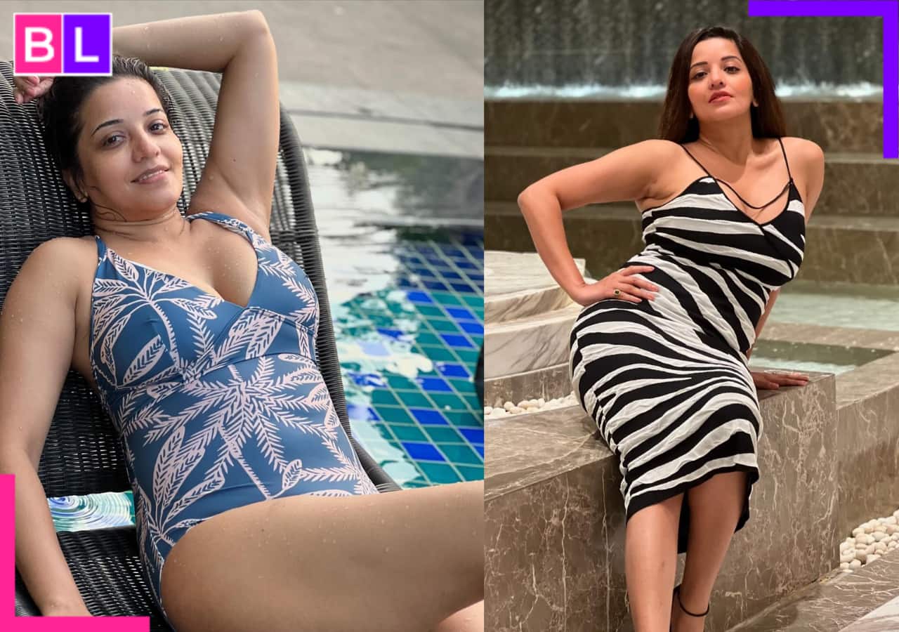 Bhojpuri Actress Monalisa Looks Hot And Bold In Blue Printed Monoking Photos Viral On Internet ...
