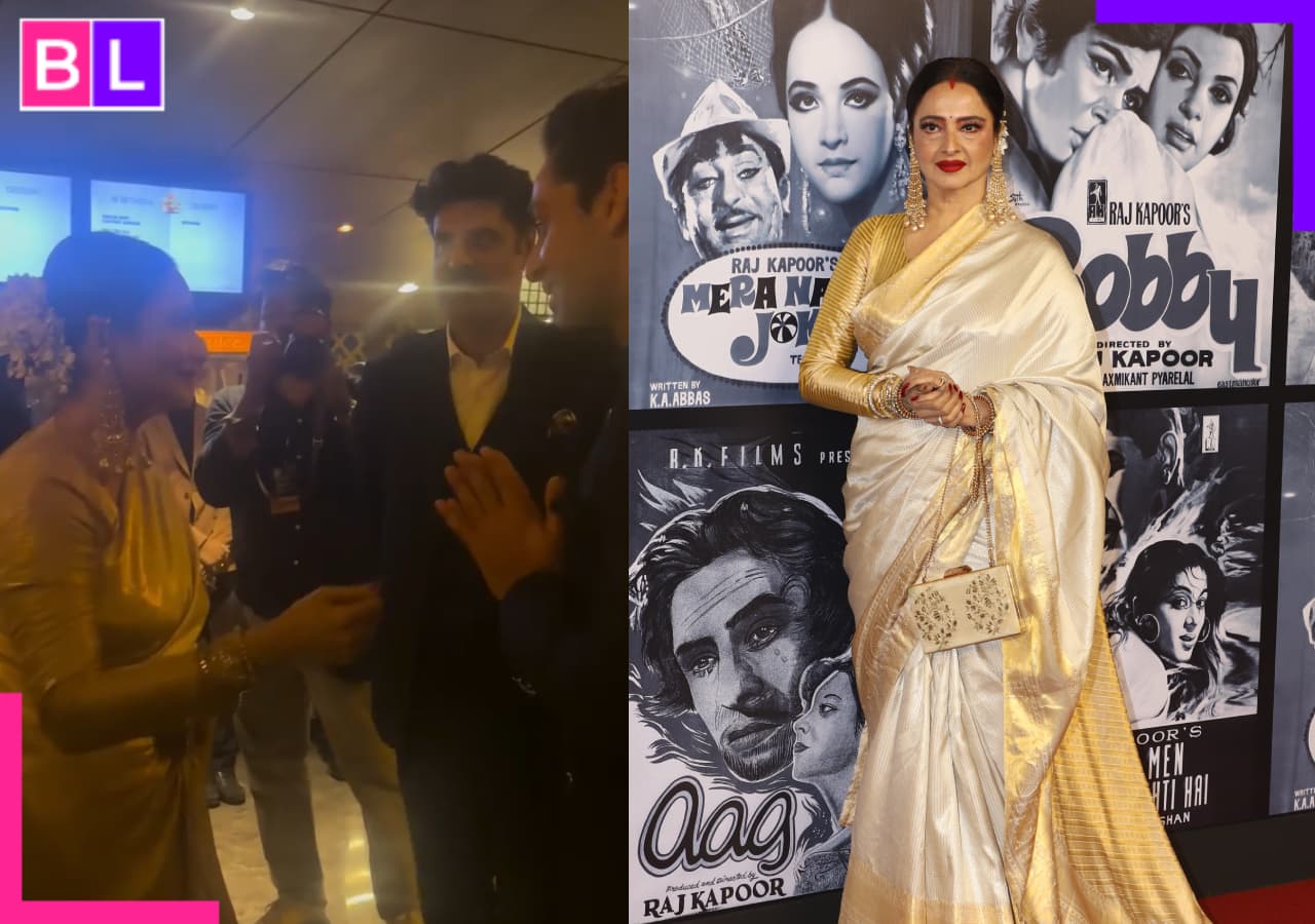Rekha shares a candid moment with Amitabh Bachchan's grandson Agastya ...