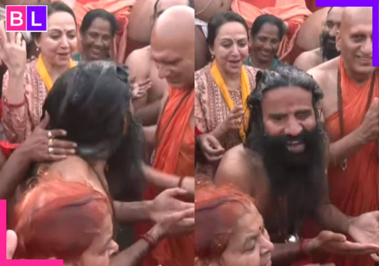 Baba Ramdev's unexpected hair smack on sadhu at Maha Kumbh leaves Hema Malini… [watch video]