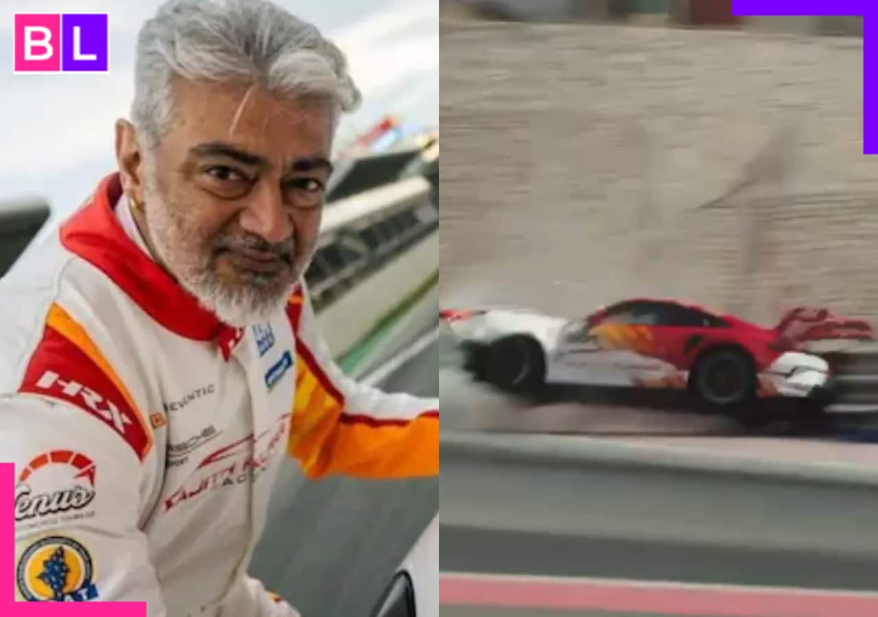 Ajith Kumar car meets with accident on racing, video goes viral : कार ...