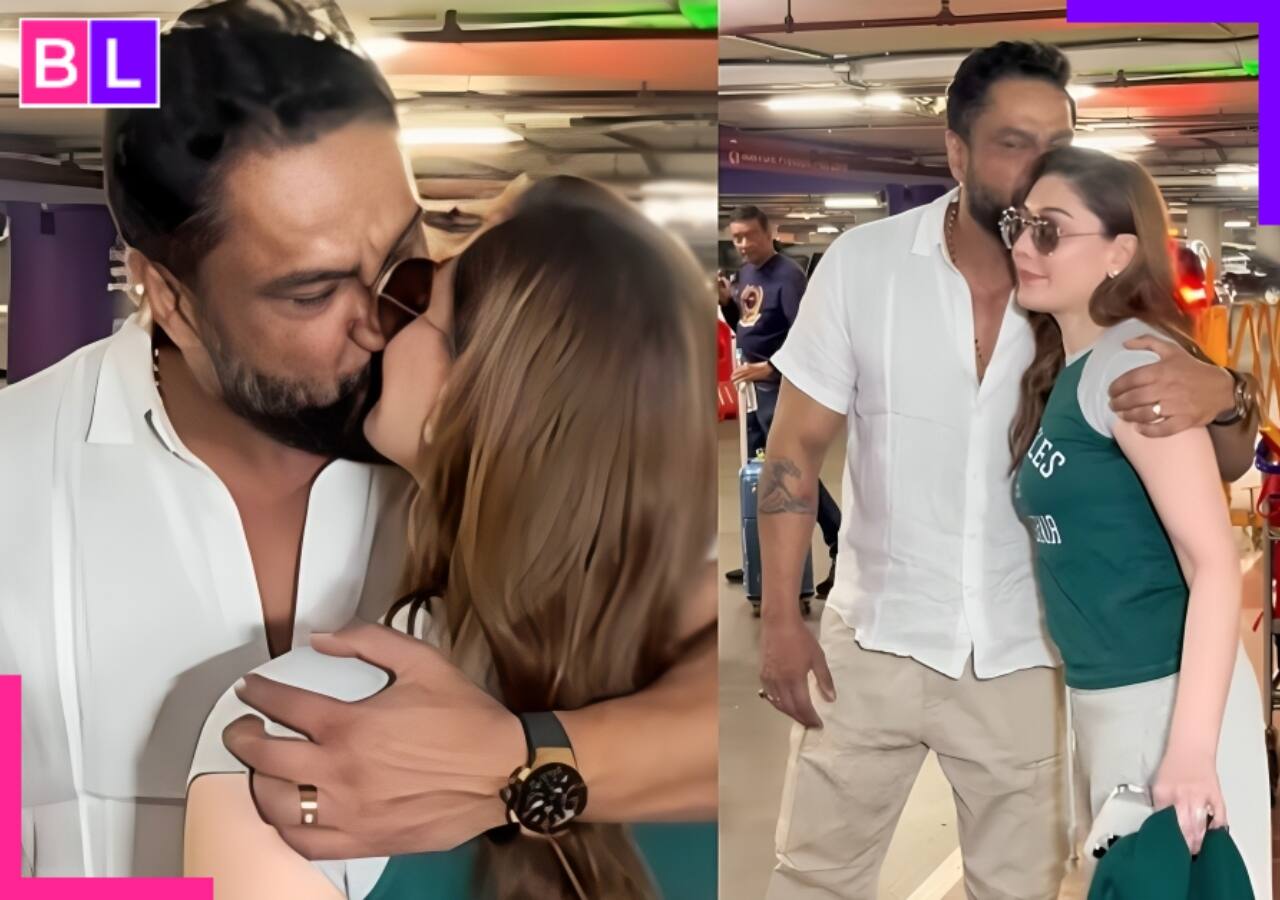 Shefali Jariwala kissed husband Parag Tyagi at the airport - शेफाली ...