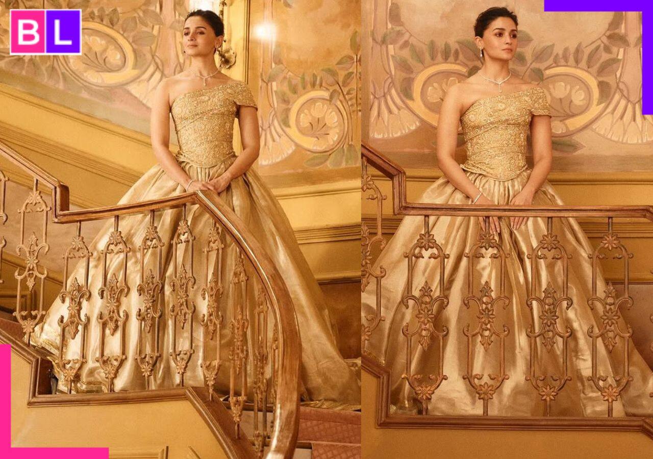 Alia Bhatt turns Golden Goddess in Abu Jani Sandeep Khosla gown; a fashion masterpiece