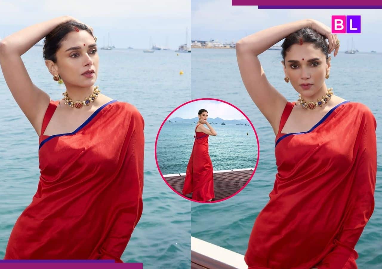 Aditi Rao Hydari seen in traditional look wearing red saree at Cannes Film Festival she her ...