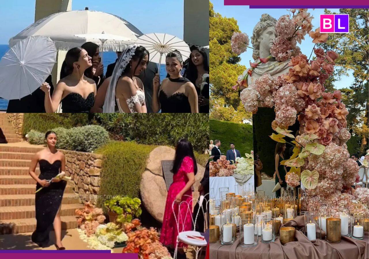 Alia Bhatt bold look in a strapless black gown from friend Tanya Saha Gupta's wedding in Spain ...