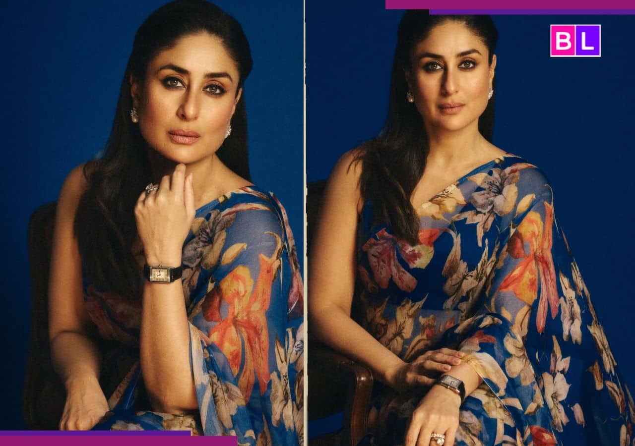 WAVES 2025 Kareena Kapoor glam look in French chiffon saree goes viral Jaeger LeCoultre Reverso ...