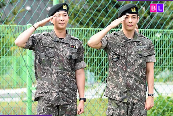 BTS’ RM and V officially discharged from military amid..., ARMYs react ...
