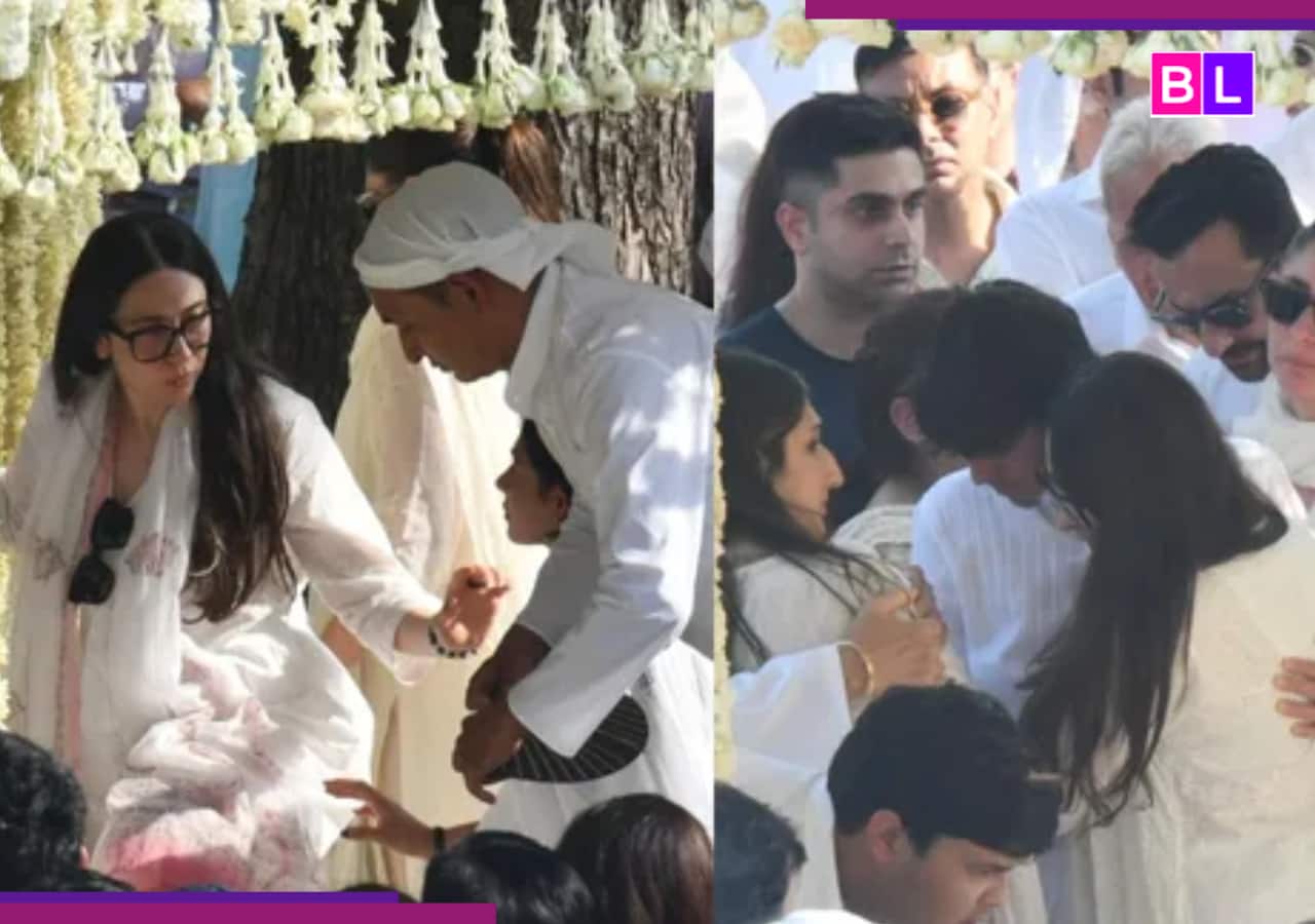 Karisma Kapoor, Kareena Kapoor Khan and Saif Ali Khan get teary-eyed during Sunjay Kapur's last ...