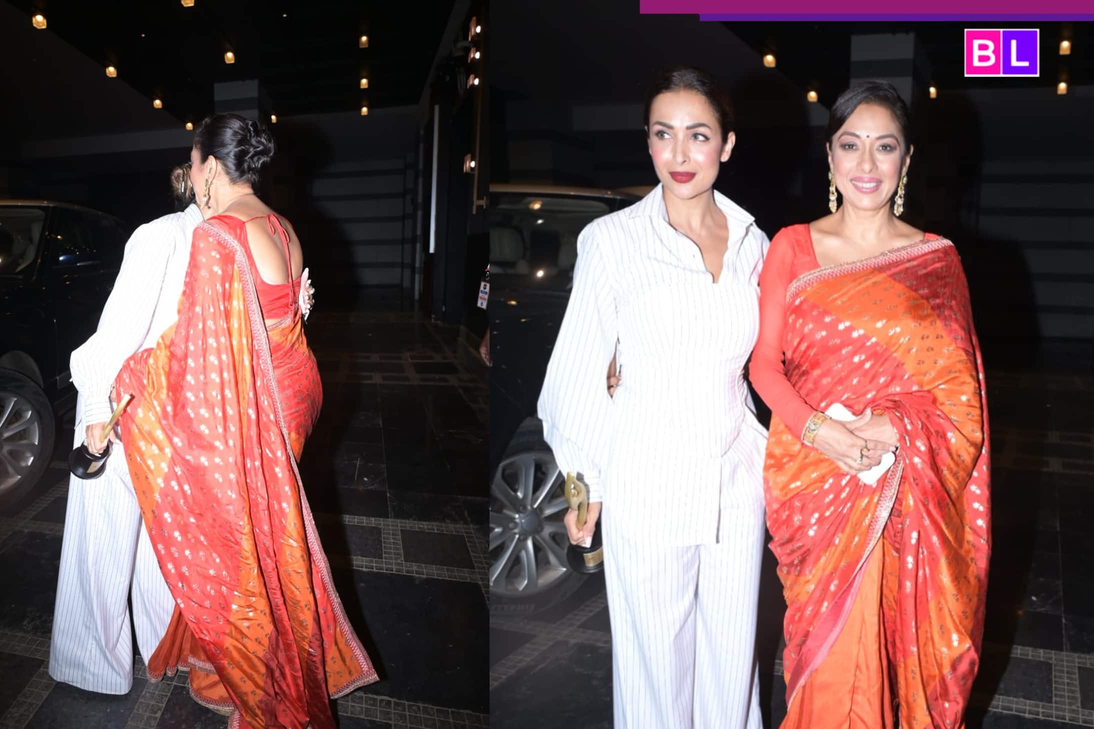 Malaika Arora shares a warm hug with Rupali Ganguly at an awards show ...