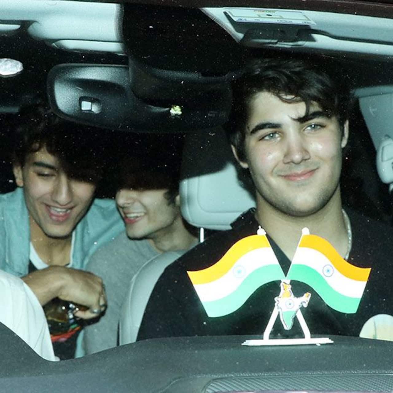 Ibrahim Ali Khan and Aarav Kumar are all smiles as they get mobbed ...
