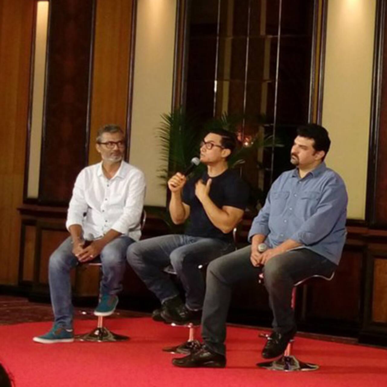 Aamir Khan launches poster of ‘Dangal’ with director Nitesh Tiwari and ...