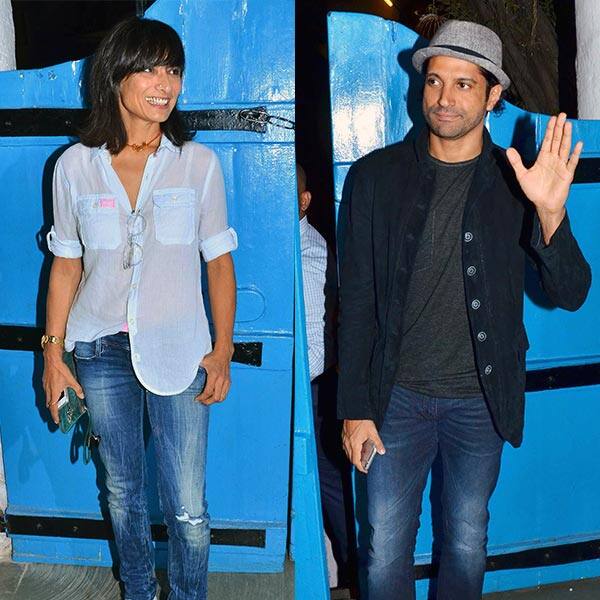 Farhan Akhtar and Adhuna Bhabani were partying under same roof last night