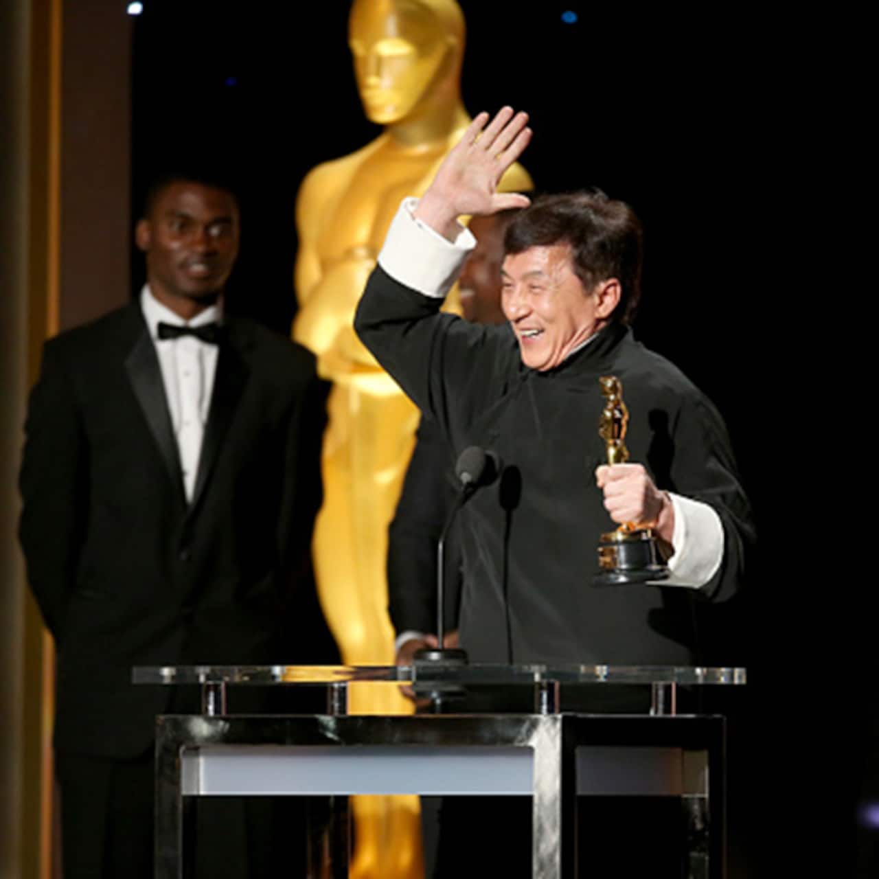 Stilvolle Jackie Chan Oscar Ebenbildnull
