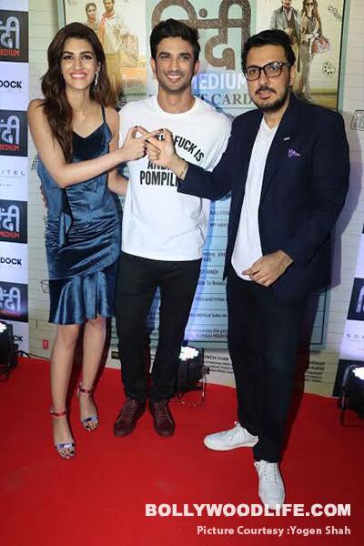 Kriti Sanon and Sushant Singh Rajput promote Raabta at the success party of Hindi Medium- view pics